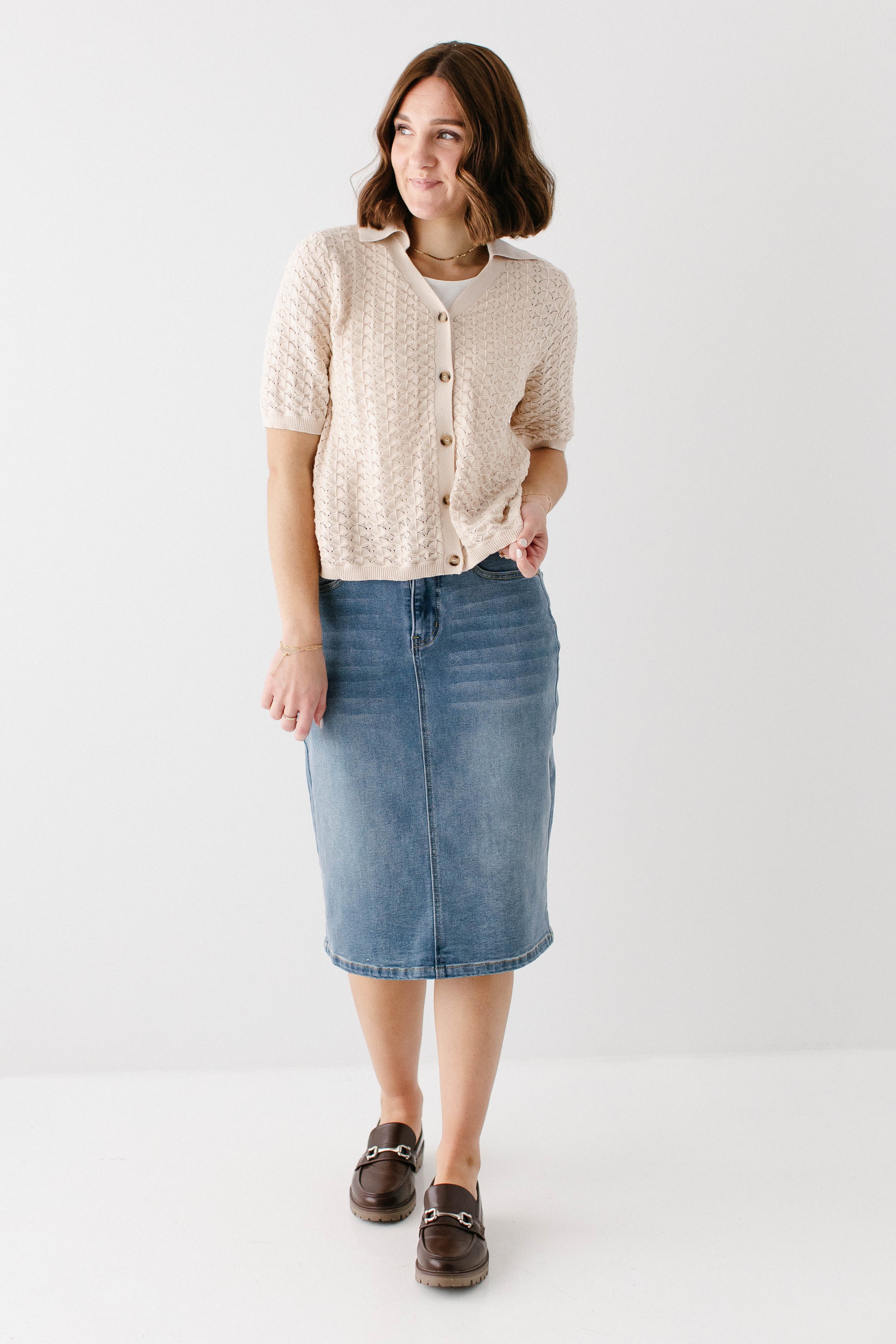 'Shannon' Curve Fit Stretch Denim Skirt – The Main Street Exchange